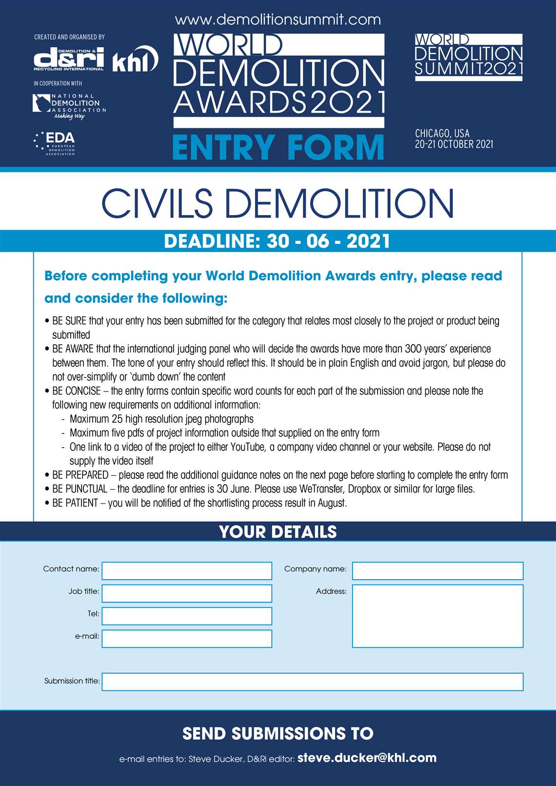 30 June deadline for World Demolition Awards entries - Construction ...