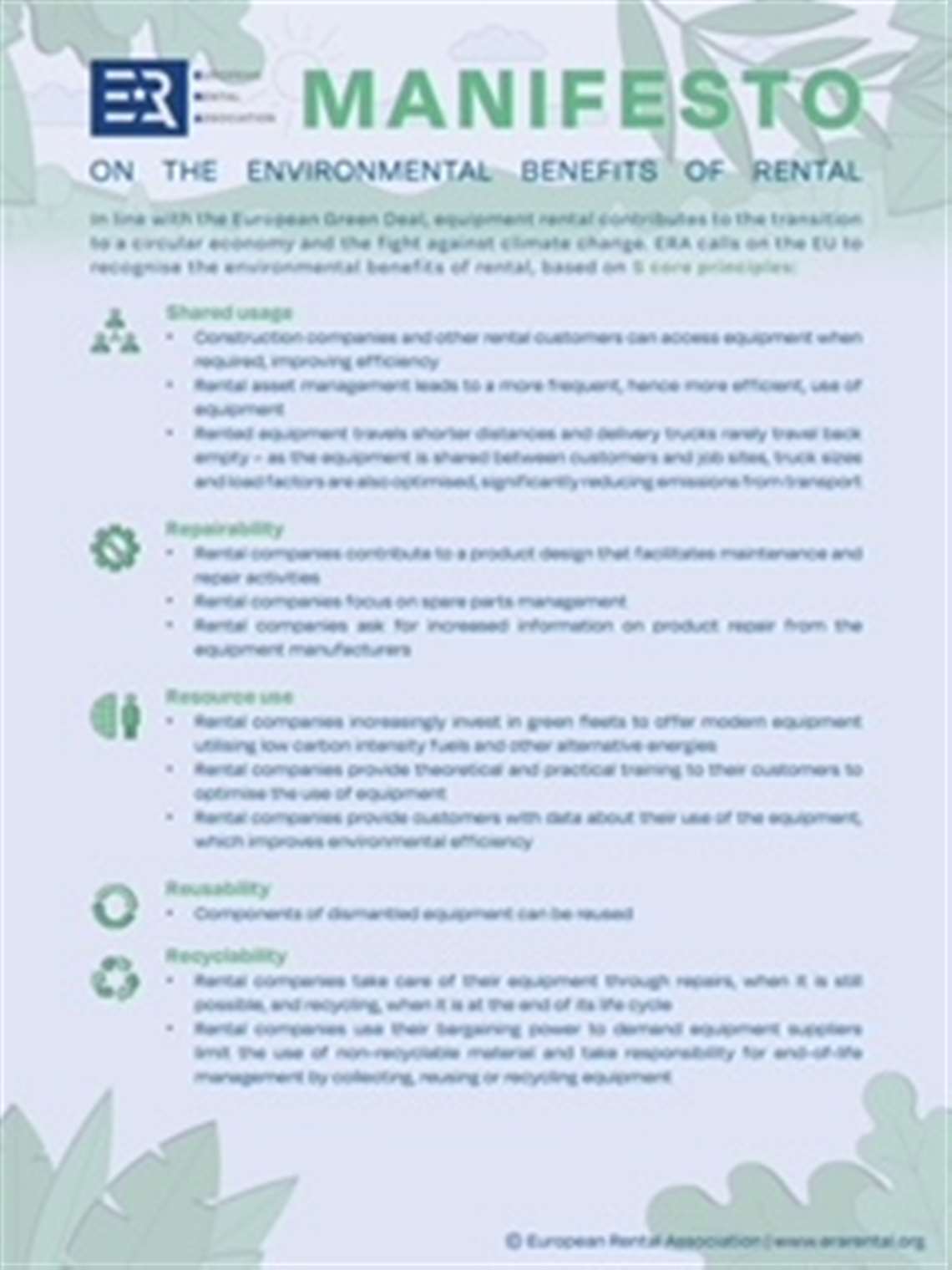ERA updates environmental ‘manifesto’ - Construction Briefing