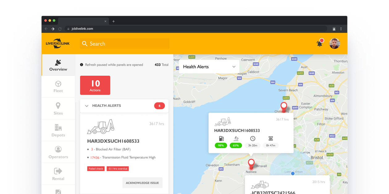 JCB unveils enhanced telematics portal - Construction Briefing