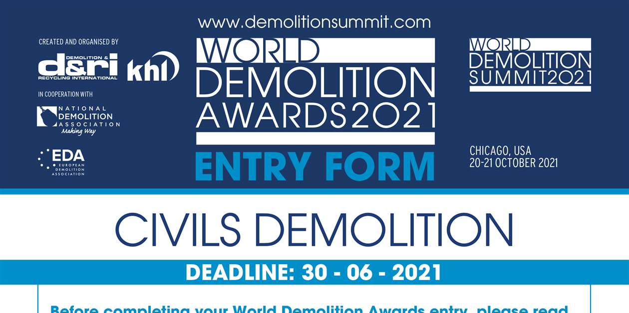 30 June deadline for World Demolition Awards entries - Construction ...