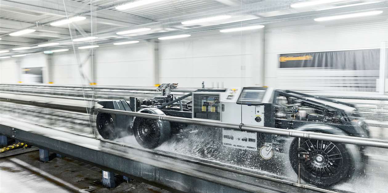 Continental reveals electric, driverless tire test rig - Construction ...