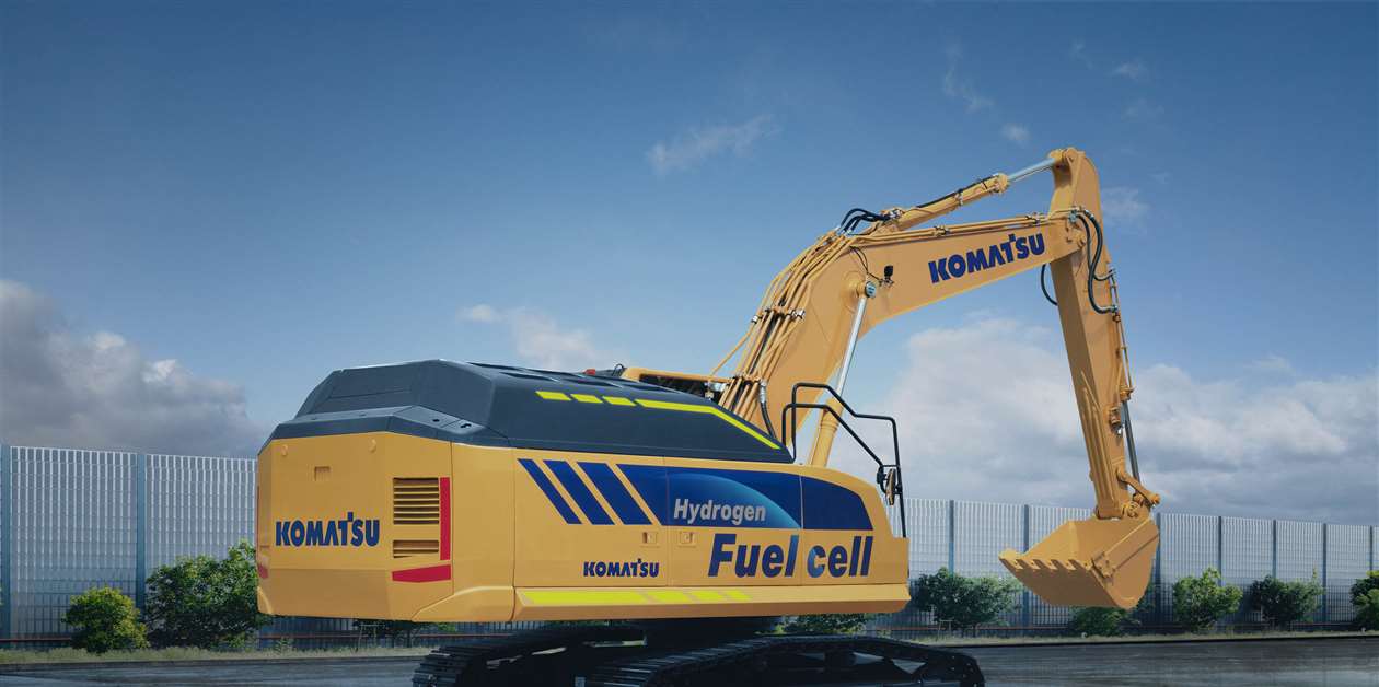 Komatsu launches mid-sized hydrogen fuel-cell excavator concept ...