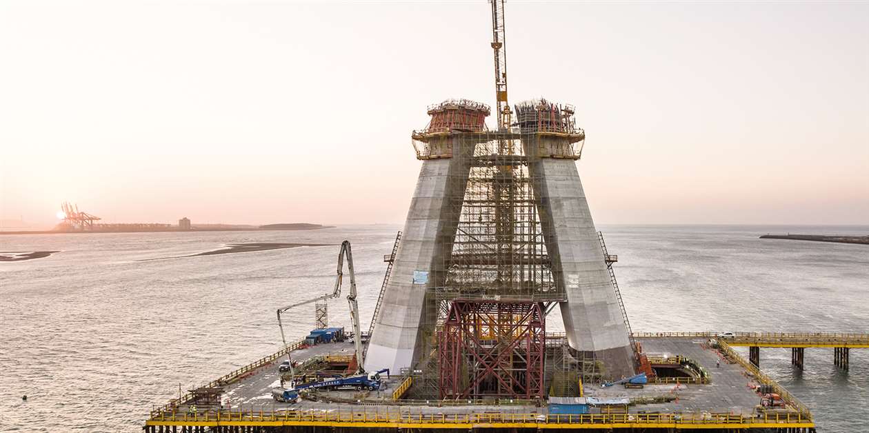 Photos: World’s longest asymmetric cable-stayed bridge - Construction ...