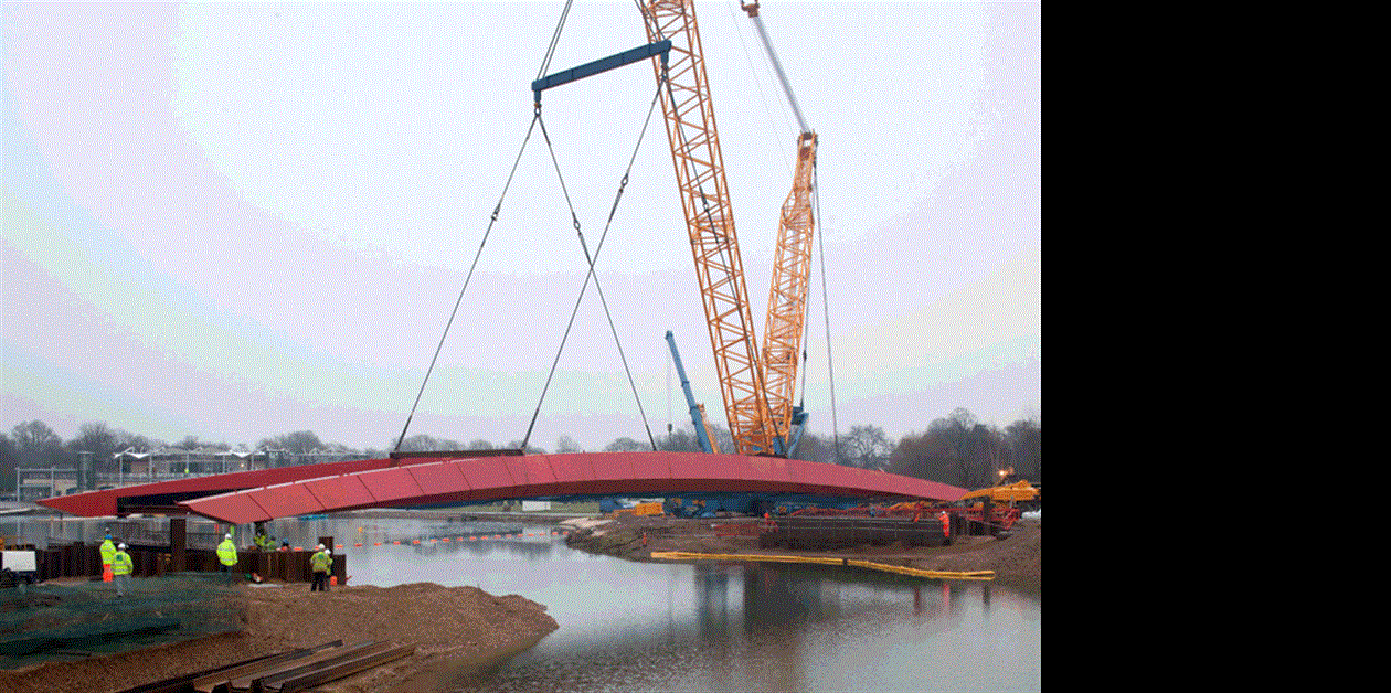 VIDEO: New bridge for London 2012 rowing and canoe venue - Construction ...