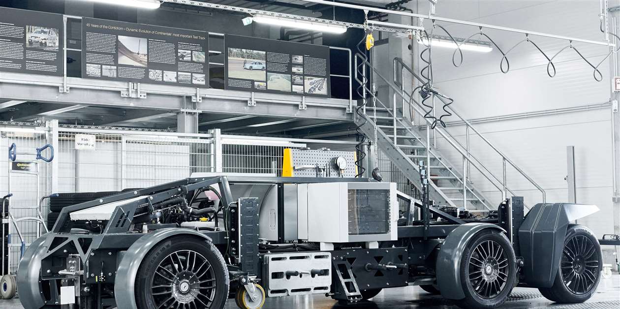 Continental reveals electric, driverless tire test rig - Construction ...